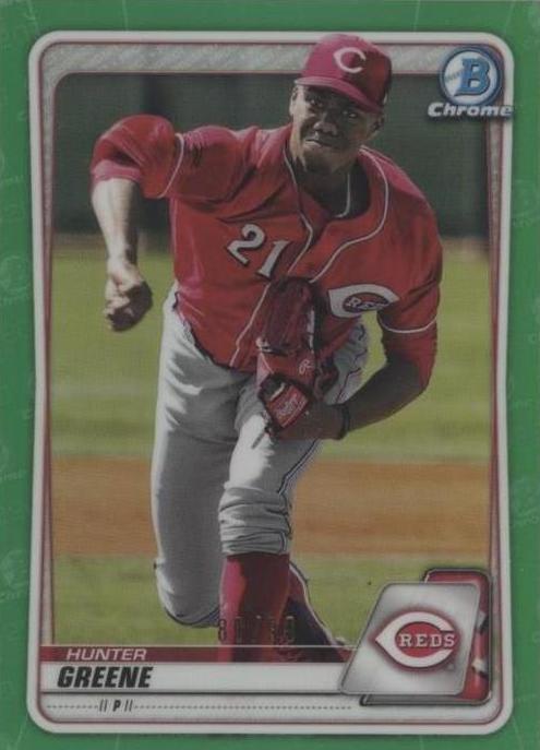 2020 Bowman - Chrome Prospects Hunter Greene #BCP-47 Green Refractor ...