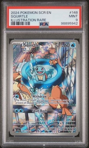 2024 POKEMON SCR EN-STELLAR CROWN ILLUSTRATION RARE #148 SQUIRTLE PSA 9 ...