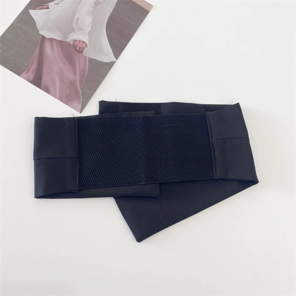 Women Black Button Belt Corset Waistband Obi Punk Accessory Wide ...