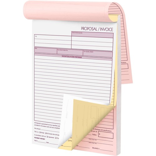 - Contractor Invoice Book 8.5 x 11 3 Part Carbonless Triplicate ...