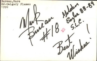 Marc Bureau Signed 3x5 Index Card Cut Flames Stars Lighting Autograph ...
