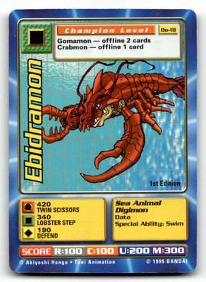 Digimon Digi Battle - Ebidramon Bo-18 - 1st Ed - Series 1 Bandai | eBay