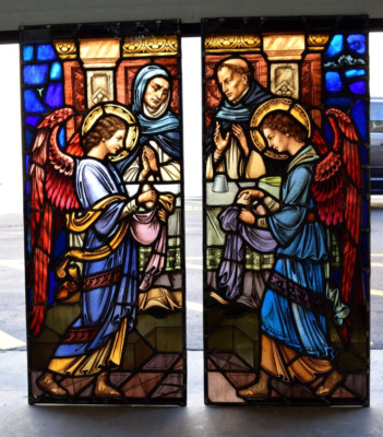 Stained Glass Windows - Antique Stained Glass Window Set