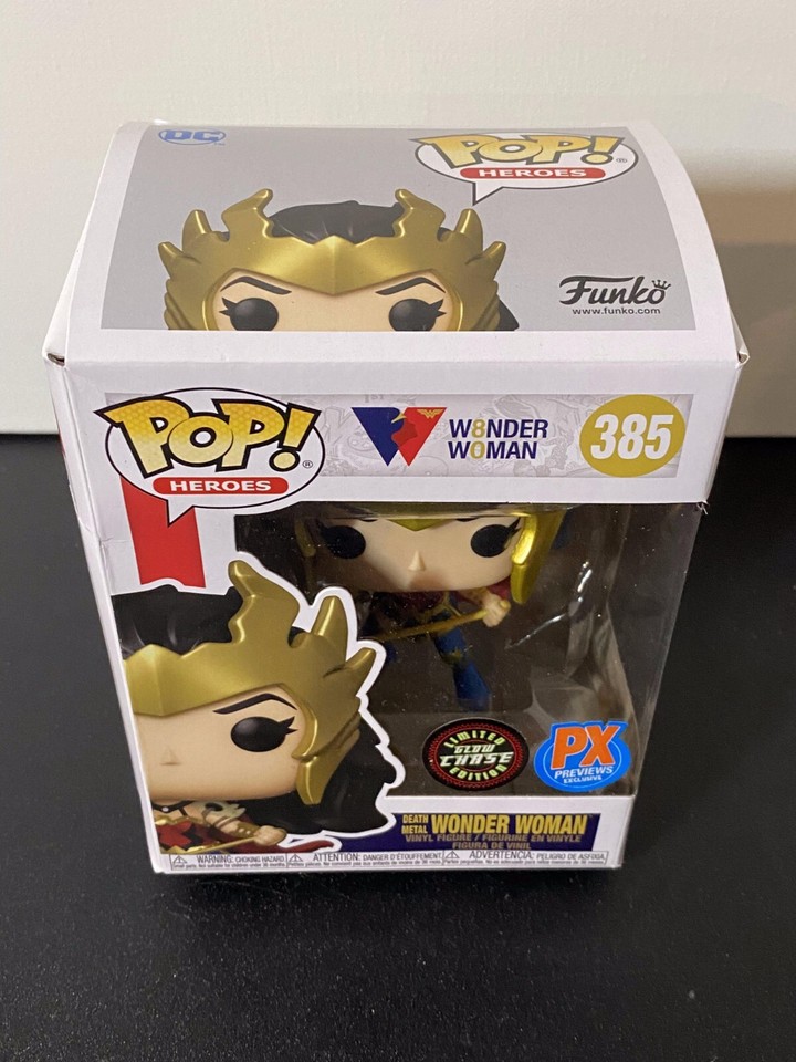 Funko Pop! Death Metal Wonder Woman #385 Glow Chase LE PX Previews ...
