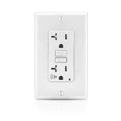 20 Amp SmartlockPro Self-Test Slim GFCI Outlet with Audible Trip Alert ...