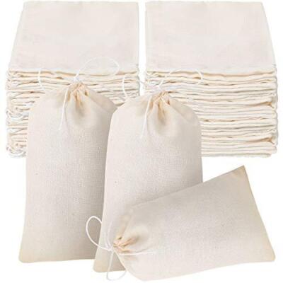 Boao 50 Pieces Cheesecloth Bags for Straining Reusable Empty Tea Bags ...