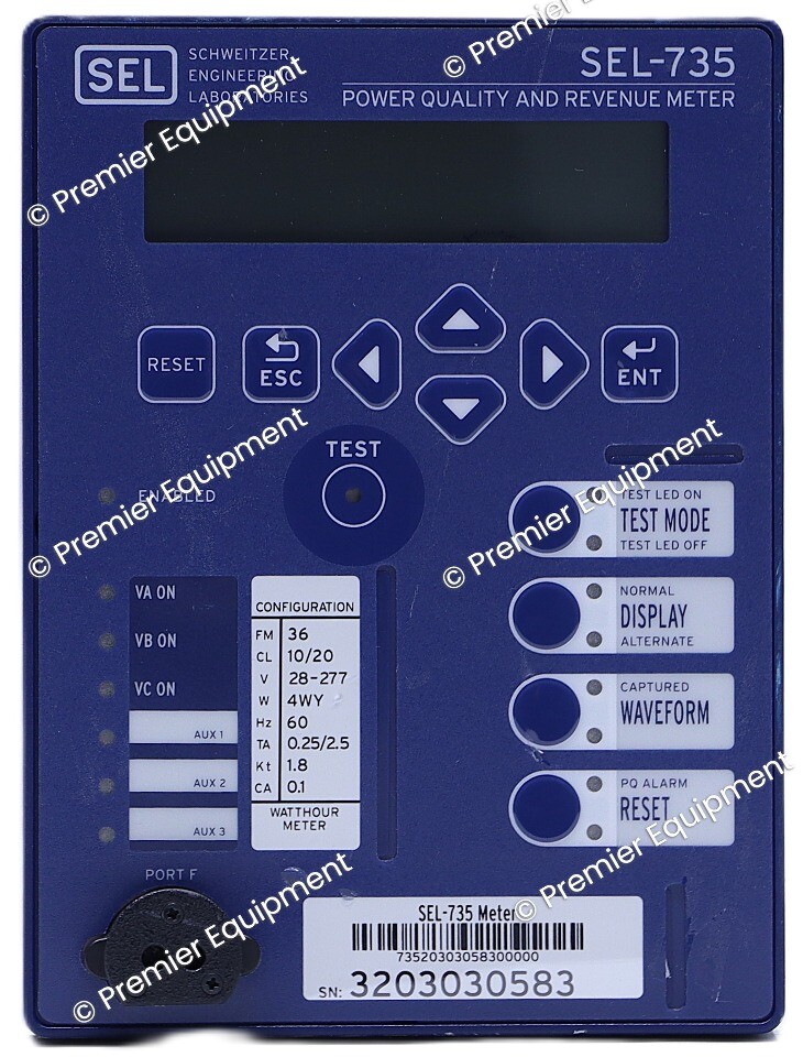 SCHWEITZER SEL-735 SEL 0735VX20643EFXB4XX26101XX POWER QUALITY REVENUE ...