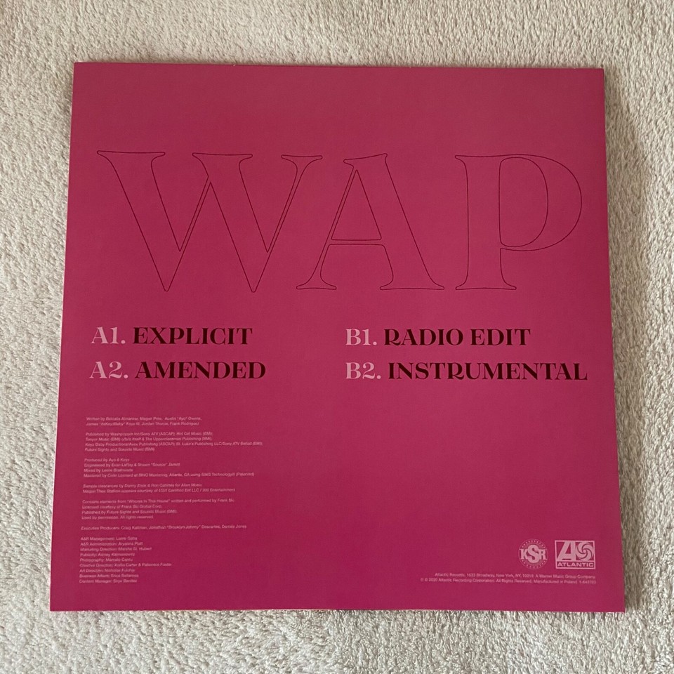 WAP Vinyl Cardi B & Megan Thee Stallion, Color: Clear (2020, Atlantic ...