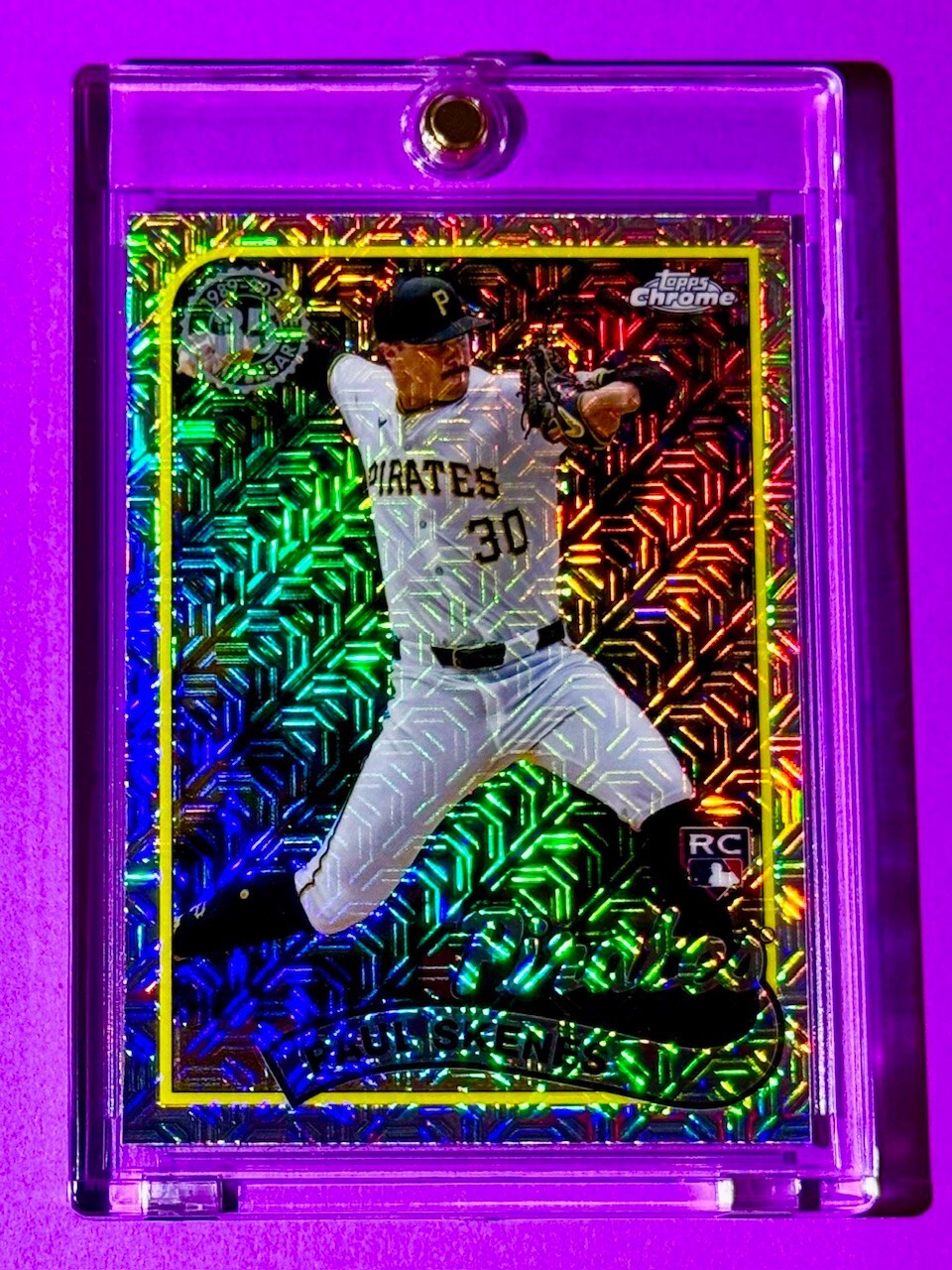 Paul Skenes RARE SILVER MOJO REFRACTOR RC TOPPS CHROME ROOKIE CARD ...