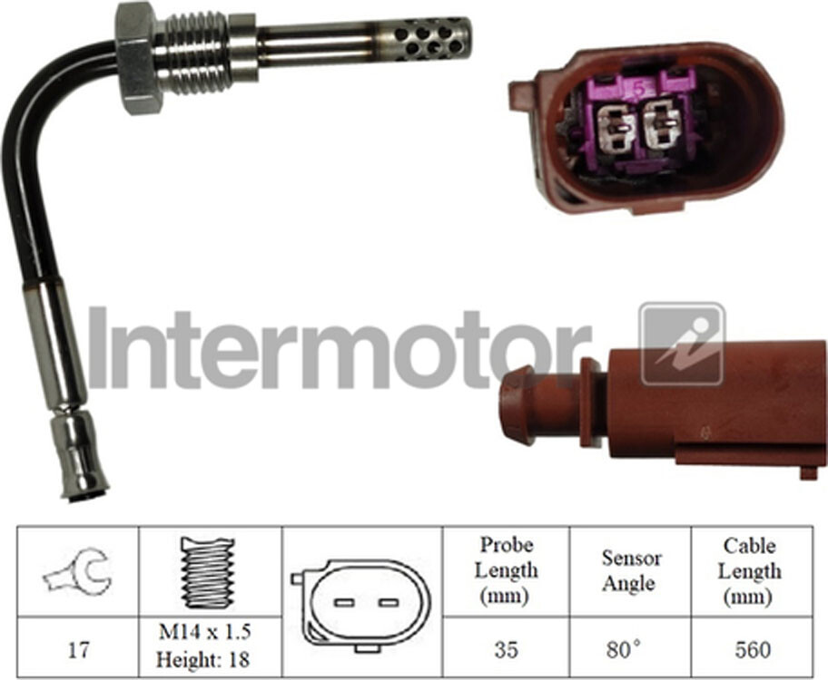 Exhaust Gas Temperature Sensor Premier Fits VW Tiguan 2007-2018 2.0 TDi ...