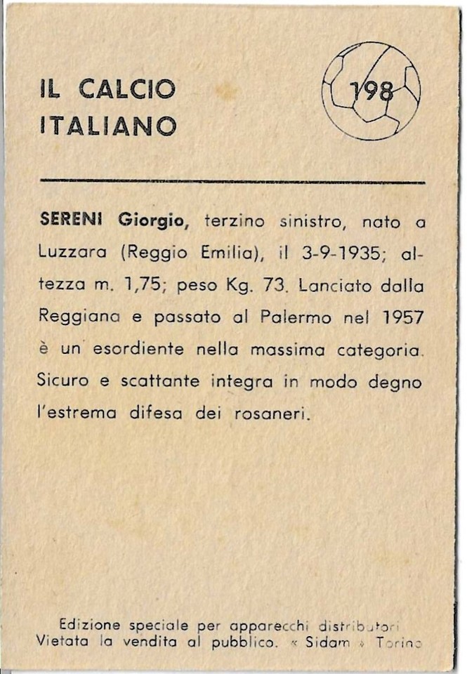 Figurine Standup Sidam The Football Italian Sereni | eBay UK