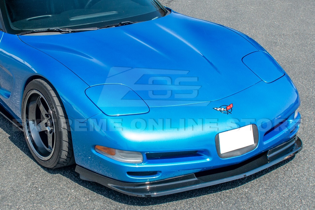 For 97-04 Corvette C5 Performance GLOSSY BLACK Front Bumper Vented Lip ...