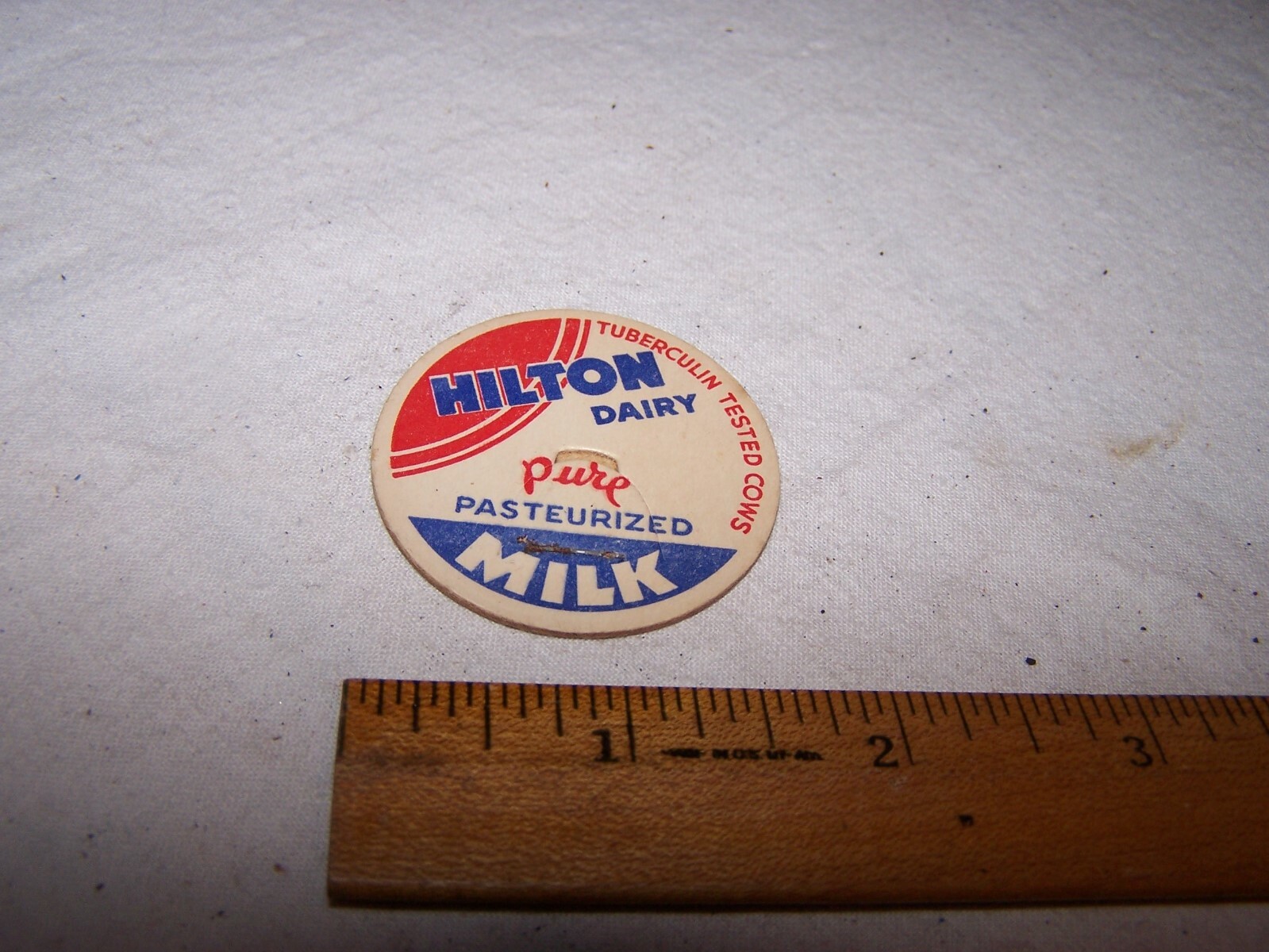 Vintage HILTON DAIRY Pure Pasteurized Milk Bottle Cap - Tuberculin ...