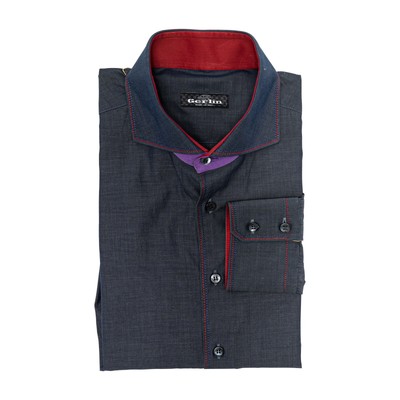 690$ LUXURY GERLIN Shirt Denim ALUMO Cotton 16 - 41 5S BIJAN | eBay