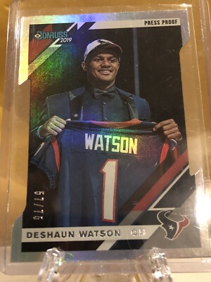 2019 DESHAUN WATSON PANINI DONRUSS PRESS PROOF 57/75 CARD # 106V | eBay