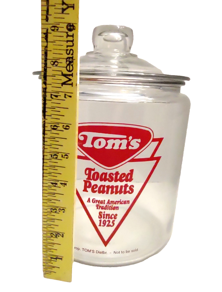 Vintage Tom's Peanut Anniversary Peanut Jar w/Clear Lid Red Letter Tom ...