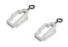 2x CURTAIN STOP END HOOKS Whiteline Stoppers Glider Track Rail White ...
