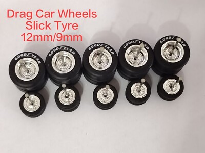 DIECAST CAR RUBBER WHEELS 1/64 TIRES 5 SETS CHROME DRAG RACE THIN WHEEL ...
