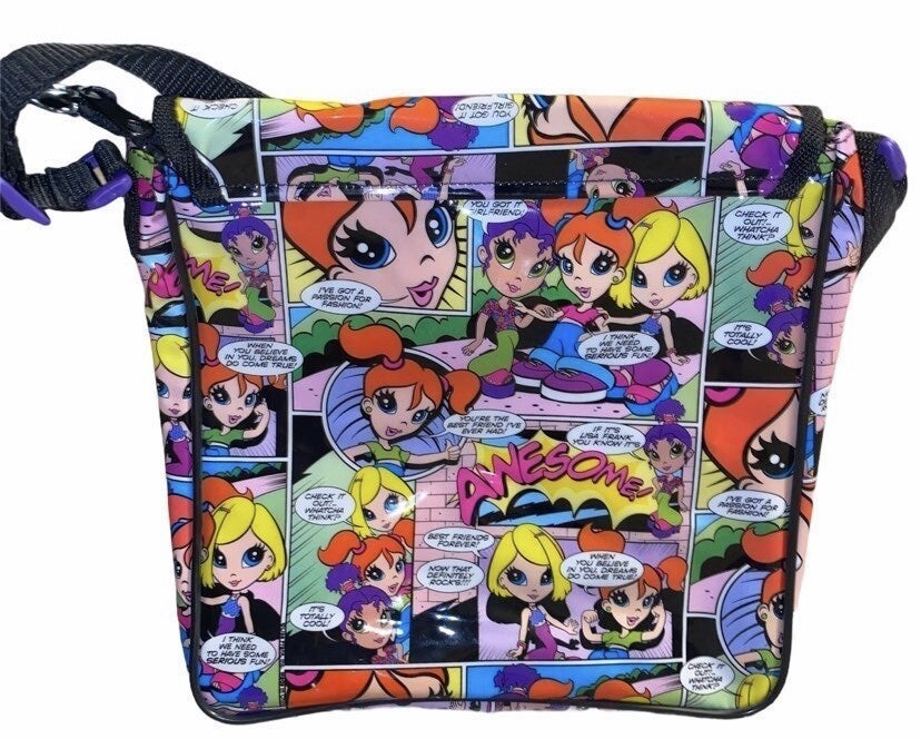 Vintage Lisa Frank Allover Comic Strip Girl Messenger… - Gem