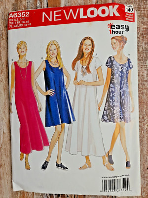 New Look Sewing Pattern 6352 Misses pullover Dress Summer Easy Sizes 8 ...
