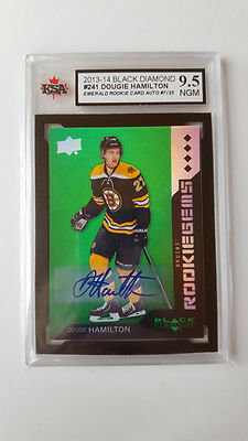 Dougie Hamilton 2013-14 Black Diamond Emerald Green Auto Rookie Hockey ...