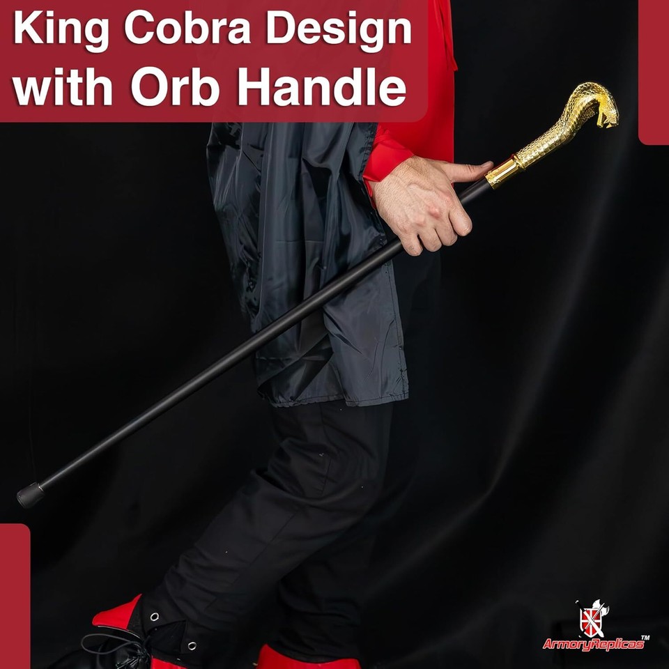 King Cobra Golden Pharaoh Walking Cane Stick Staff | eBay