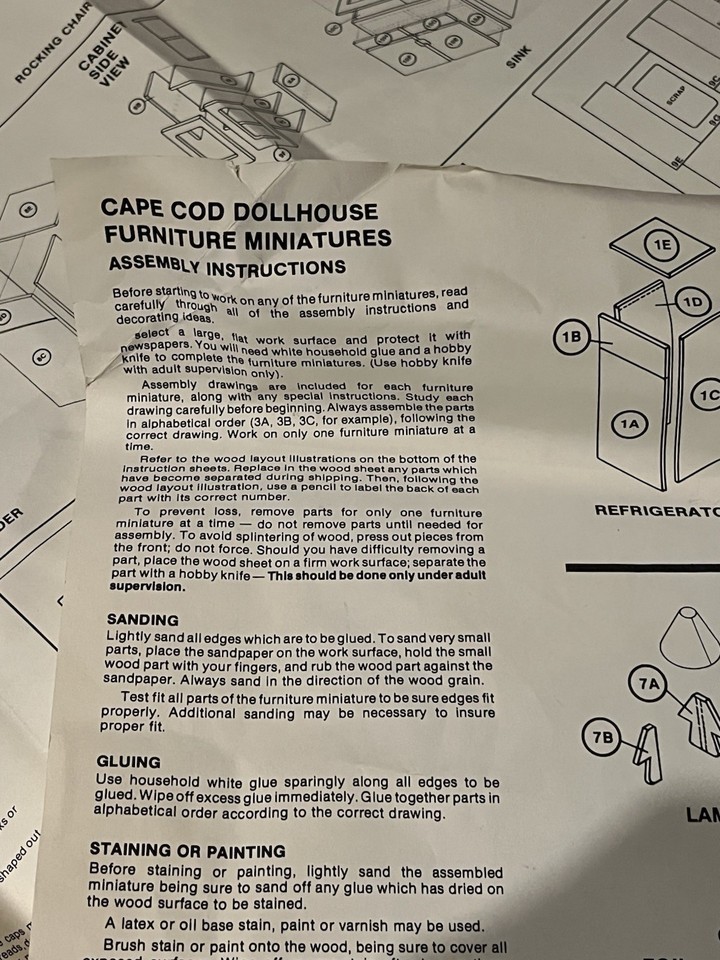 Skil-Craft Cape Cod Dollhouse Furniture Kit 1979 w/ Instructions Incomplete* | eBay