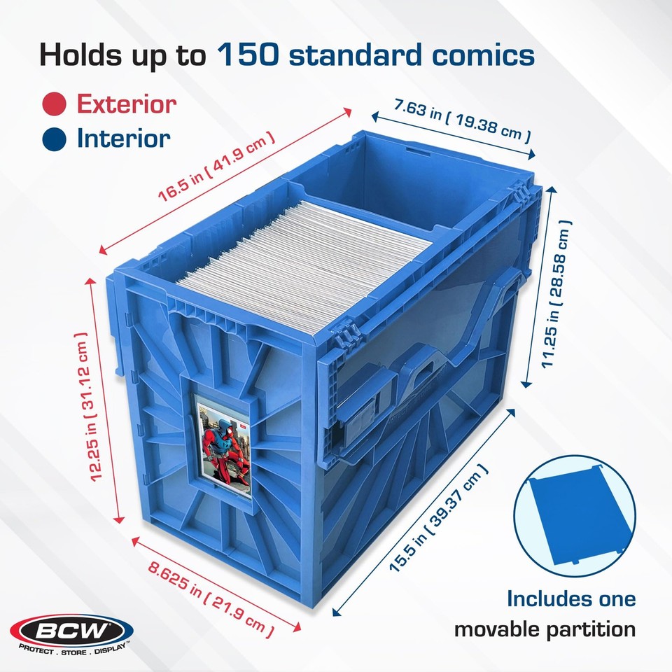 BCW Short Comic Book Bin | Holds 150 Comics | Stackable Plastic Storage ...