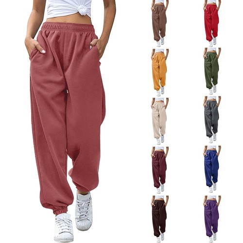 Women's Bottom Sweatpants No Drawstring Joggers Pants Workout High ...