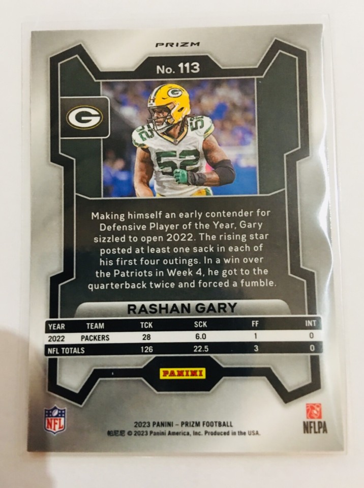 2023 Panini Prizm Orange Laser Prizm Rashan Gary #113 | eBay