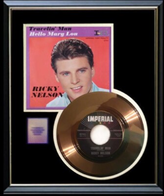 RICKY RICK NELSON TRAVELIN' MAN 45 RPM GOLD RECORD RARE NON RIAA AWARD ...