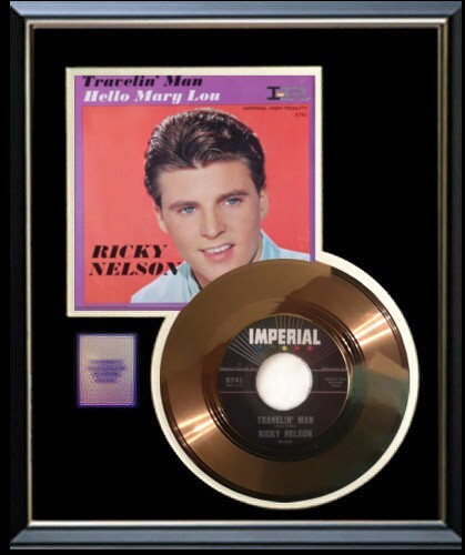 RICKY RICK NELSON TRAVELIN' MAN 45 RPM GOLD RECORD RARE NON RIAA AWARD ...