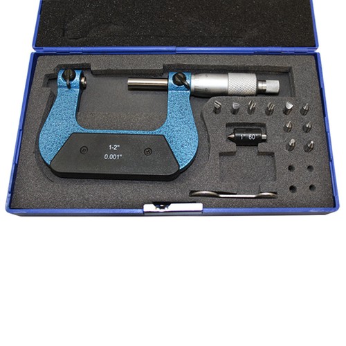 1-2 Inch x 0.001 Inch Grad. Screw Thread Micrometer With 5 Anvil In ...
