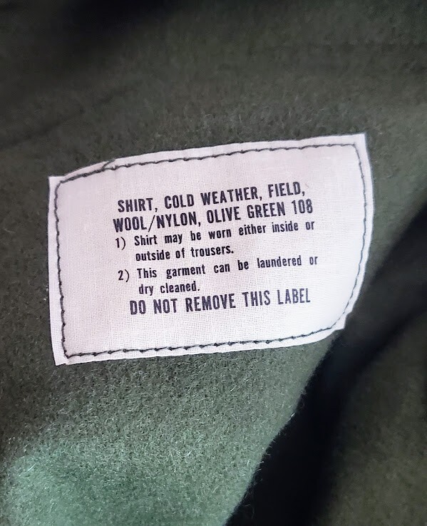 VTG Army Cold Weather Field Shirt Mens Small Olive Green USA 108 70s ...