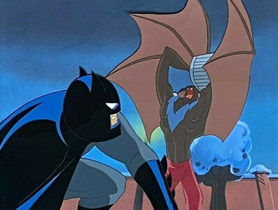 BRUCE TIMM rare BATMAN & MAN-BAT cel B5 TERROR IN THE SKY She Bat BTAS ...