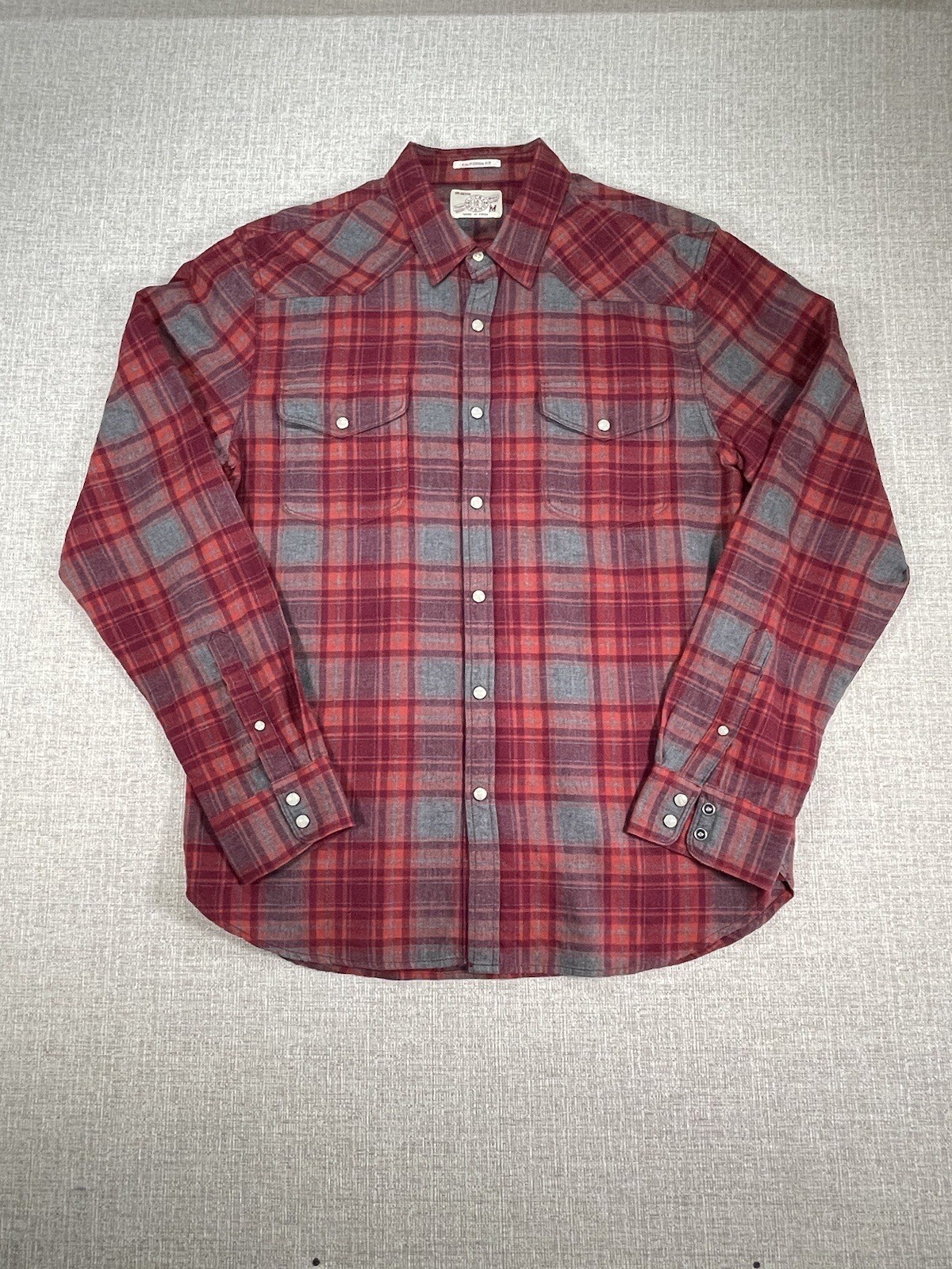 Wrangler Adult Medium Red Plaid Button Up Long Sleeve Modern Mens | eBay