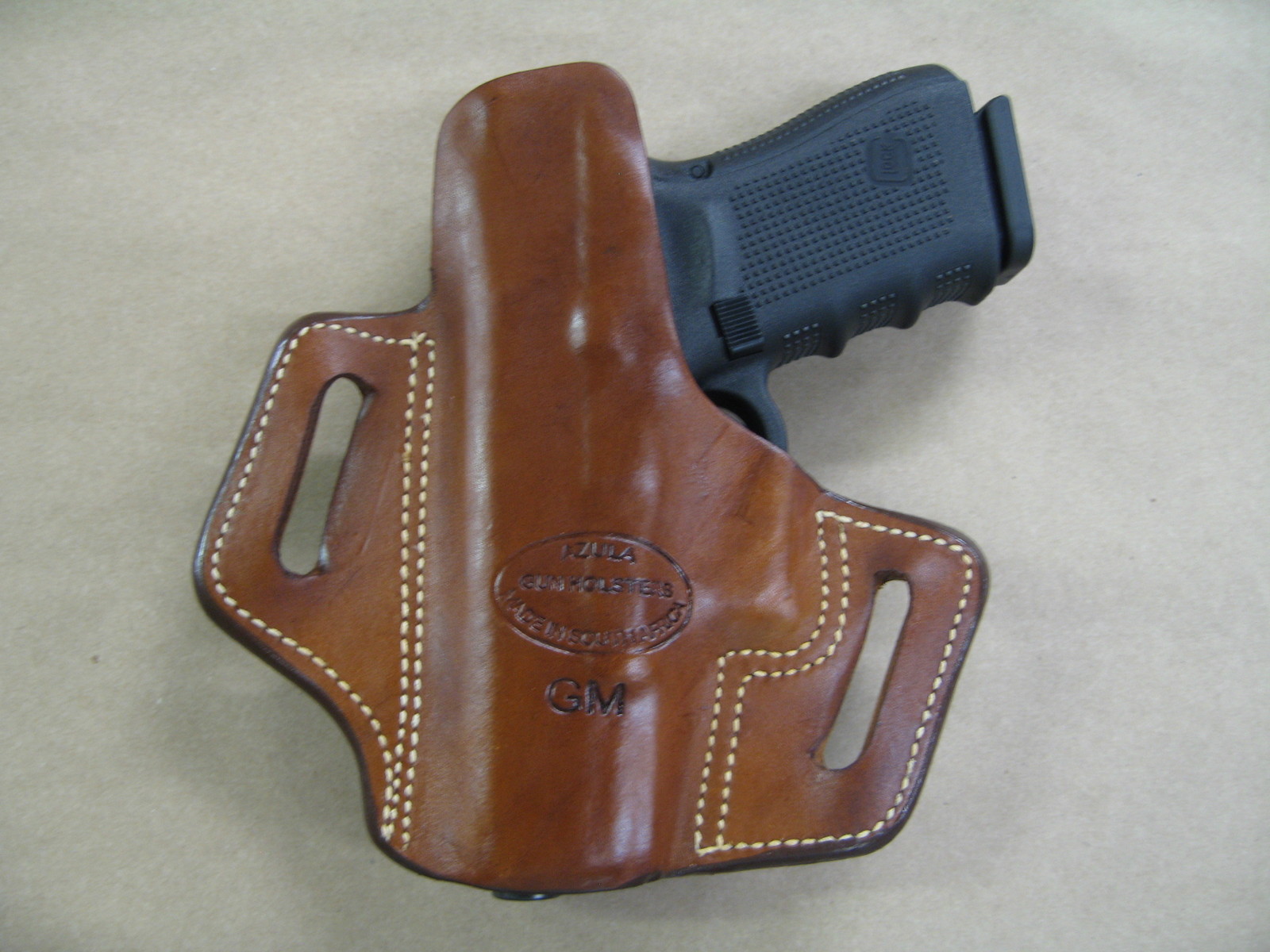 FN FNX 9mm Pistol OWB Leather 2 Slot Molded Pancake Belt Holster CCW ...