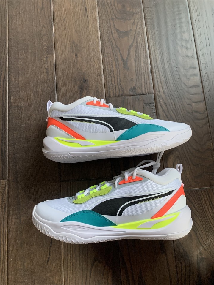 Puma Playmaker Pro Basketball Shoes Men's Size 13 White/ Multi-Color ...