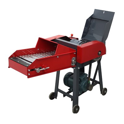 220V500-1000kg/h 6Blade Hay Cutter with Chain Conveyor Belt for Crop ...