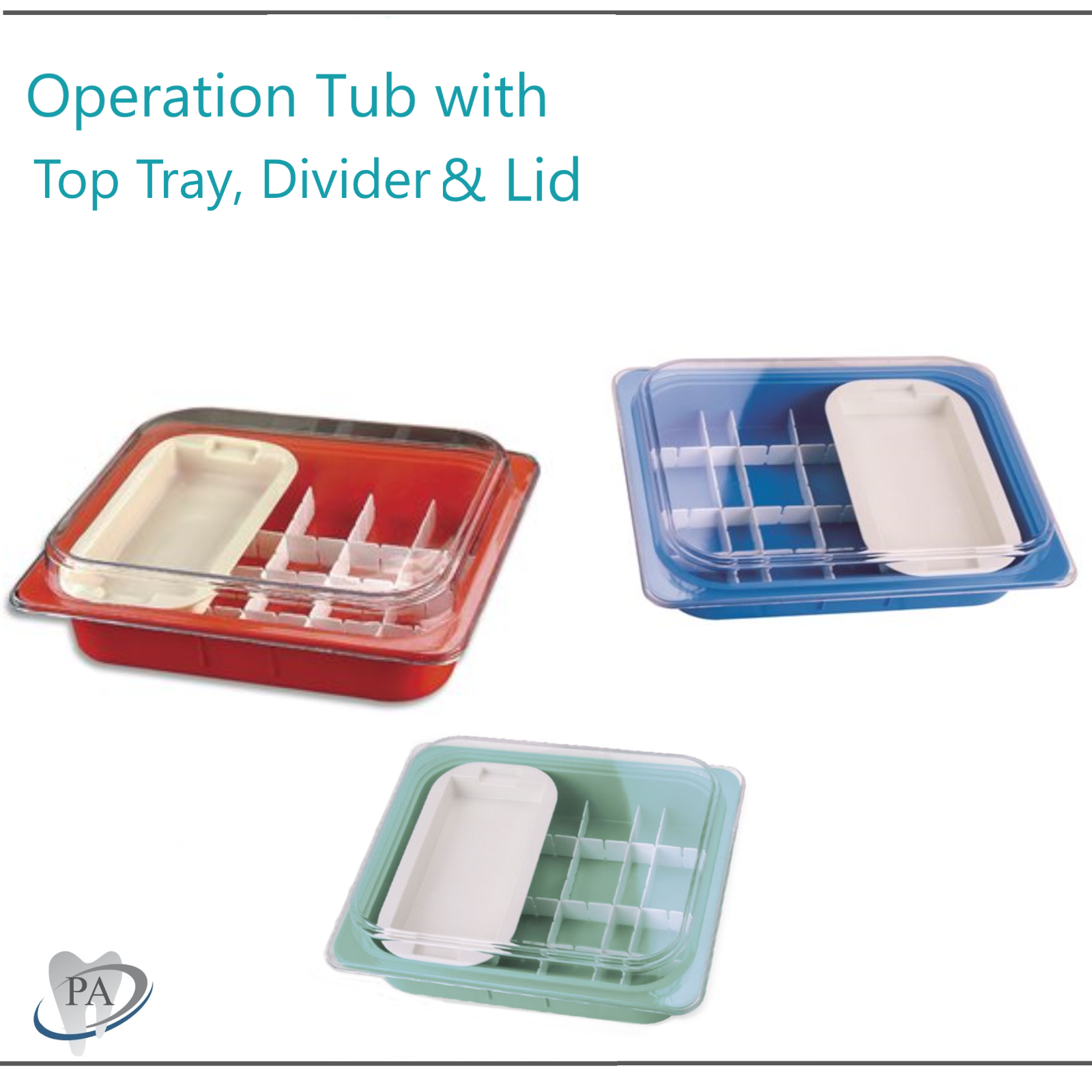 Dental Procedure Tub, Accessory Tray Tub Lid, Operation Tub, Complete ...