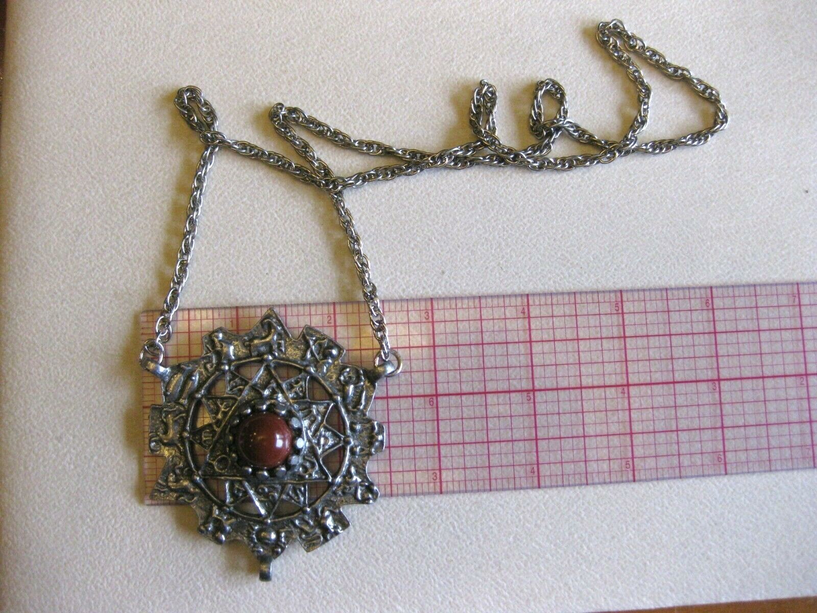 RARE Vintage MARK HEISTER Zodiac Calendar Pewter Pend… - Gem