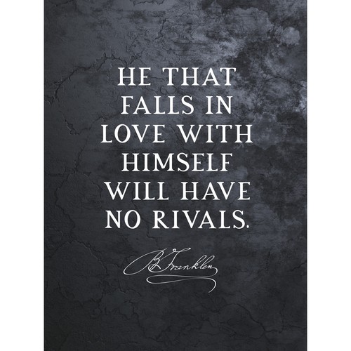 Slate Quote Benjamin Franklin No Rivals Large Wall Art Print 18X24 In ...