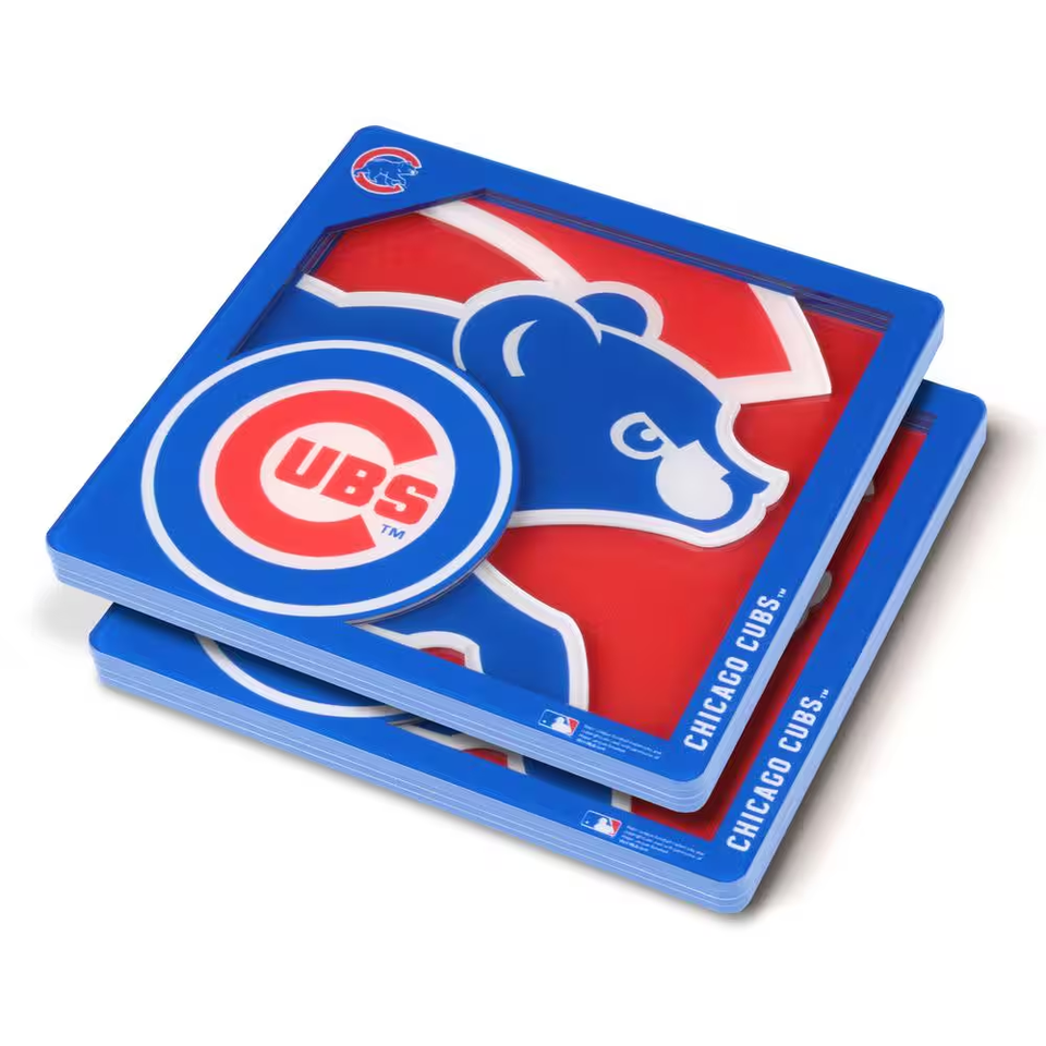 MLB Chicago Cubs 3D Logo 2-Piece Assorted Colors Acrylic Coasters | eBay
