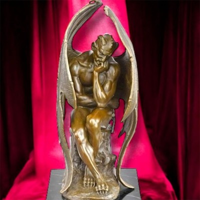 Bronze Devil Sculpture Statue Feuchere Faun Marble Winged Lucifer ...