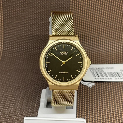 Casio MQ-24MG-1E Classic Quartz Gold Tone Stainless Steel Mesh Band ...