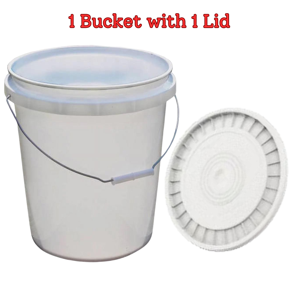 10 to 1 Buckets Containers With 10 Lids, 5 Gallon, Food Grade Heavy ...