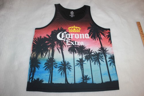 Corona Extra Palm Tree Sunset Print Tank Top Men's 2XL | eBay
