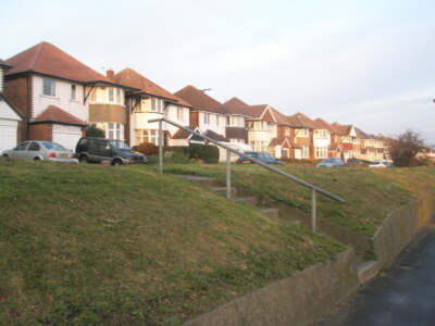 Photo 6x4 Steps to houses approaching "Rusty Cutter" roundabout Havant ...