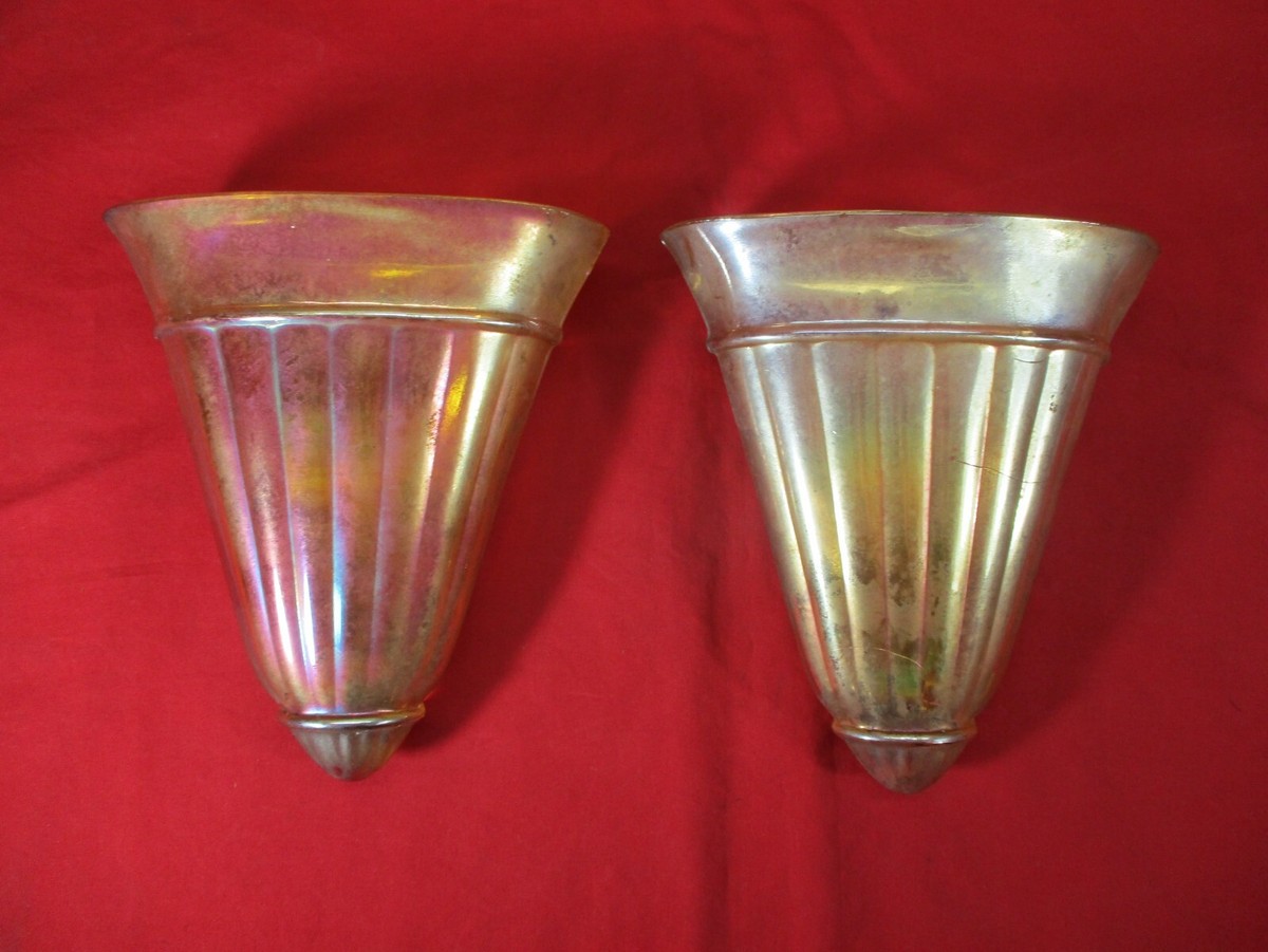 Antique Glass Wall Pockets