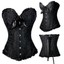 Women‘s Black Waist Training Corset Steampunk Gothic Basque Bustier ...